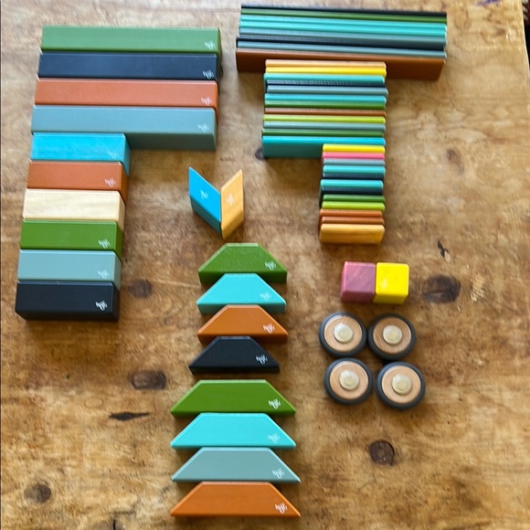 Toys | Tegu Childrens Colorful Znon Toxic Wooden Building Blocks Lot Of ...